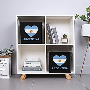 Love Argentina Collapsible Storage Bins Basics Folding Fabric Storage Cubes Organizer Boxes with Handles
