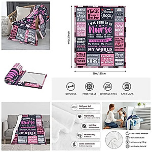 KJACGAD Nurse Gifts for Women, Rn Gifts for Nurses, Nurse Practitioner Gifts for Women, Nursing School Gifts for New Nurses, Nurse Appreciation Gifts, Nurse Graduation Gift Throw Blankets 60x50 Inch