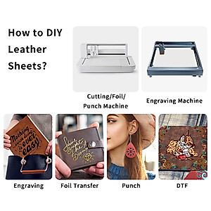 PYD Life 6 Pack Faux Leather Sheets 12" x 12" Red for Glowforge Xtool Laser Engraving,Leather Patches for Silhouette Curio 2 Foil Transfer Leather Craft