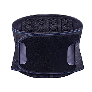ZFF Self-Heating Waist Brace Belt Magnetic Back Brace Belt Heated Lumbar Support for Lower Back Muscle Injury Herniated Breathable Comfortable for Men and Women (Size : L/Large)