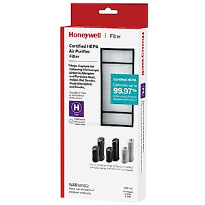 Honeywell HRF-H1 HEPA Air Purifier Filter H, 1-Pack – for HPA050/150, HPA060 & HPA160 Series – Airborne Allergen Air Filter Targets Wildfire/Smoke, Pollen, Pet Dander, and Dust
