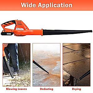GYMAX Leaf Blower, 20V 2.0Ah Cordless Sweeper of Lightweight & Multi-Purpose Use with Ergonomic Grip, Handheld, 130 MPH 90 CFM, Blower Battery & Charger Included (Orange)