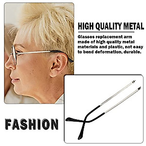 1 Pair Metal Eyeglass Replacement Arm, Eyewear Frame Temple Replacement Universal Sunglasses Arm Legs Replacement for Thin Metal Glasses, Sunglasses（Silver）