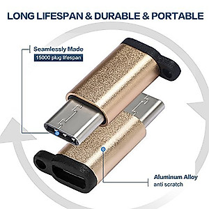 USB Type C Adapters 6 Pack Micro USB Female to USB C Male Charger Android Converter Cable Connector Keychain Adapter Fit Samsung Galaxy S10 S9 S8 Plus Note 10 10+ 9 8 LG V40 V30 G7 G6 Moto Z3 Pixel XL