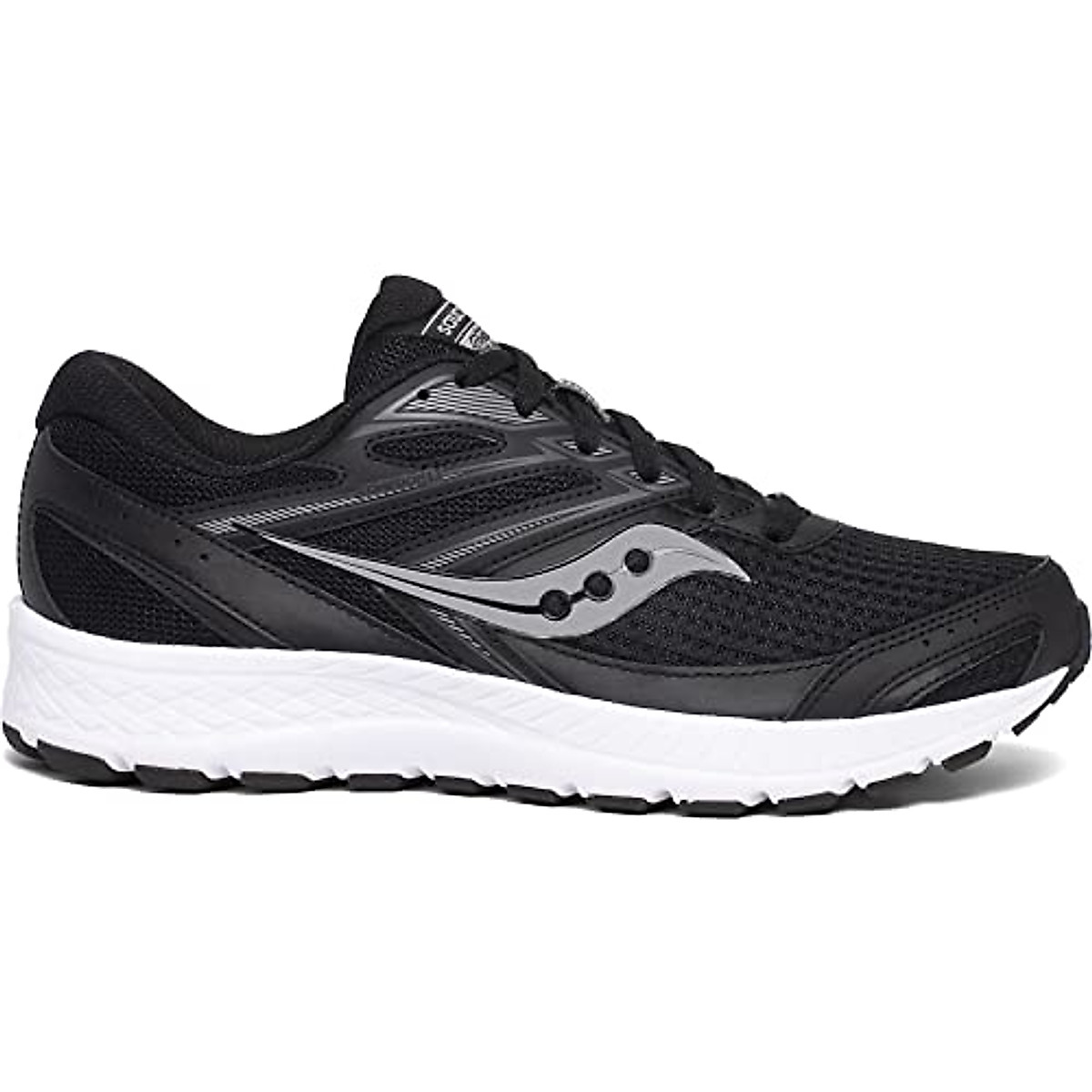 Saucony mens Cohesion 13 Walking Shoe, Black/White, 10.5 Wide US