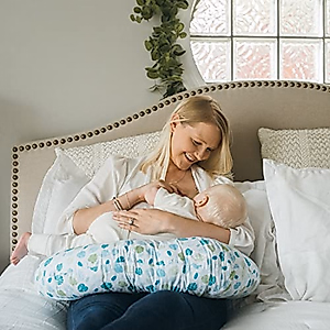 Dr. Brown's Breastfeeding Pillow with Removable Cover for Nursing Mothers, Machine Washable, Cotton Blend, Green