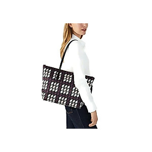 Kate Spade New York Kitt Large Nylon Tote Shoulder Handbag (Hounds Tooth multi)