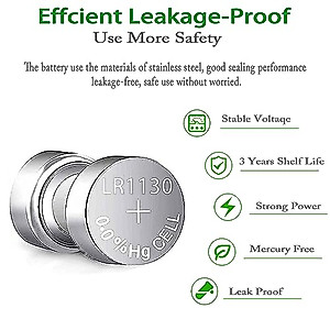 LR1130 AG10 Batteries, High Capacity SG10 389 189 Premium Alkaline Battery 1.5V Button Coin Cell Batteries (20 Count)