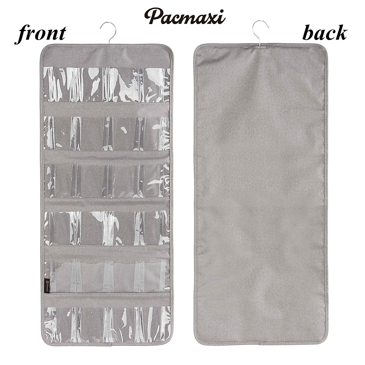 PACMAXI Over The Door Shoes Organizer for 12 Pairs of Baby Shoes Boys Girl, Hanging Baby Shoe Organizer with Hanger(Polyester Material-Grey)