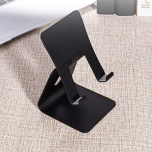 Desktop Phone Stand, Aluminum Alloy Single Folding Desktop Stand Mobile Phone/Tablet Universal Lazy Stand/Live Stand, Compatible with All Smartphones, Tablets Black