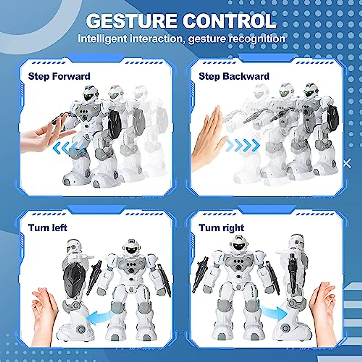 Zreswap Remote Control Robot Toys for Kids: Intelligent Programmable Robot Gifts for Kids Popular Science Story Toys with 2.4Ghz WiFi Signal Gesture Sensing for Kids