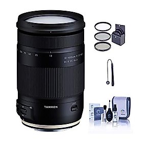 Tamron 18-400mm f/3.5-6.3 Di II VC HLD Lens for Canon EF, Bundle with ProOptic 72mm Filter Kit, Cleaning Kit, Lens Cap Tether