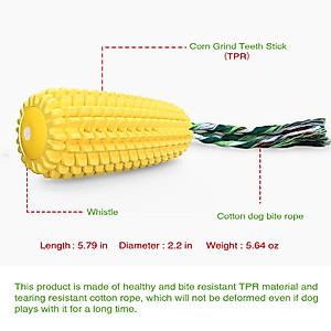 yuxiaoyu Dog Toy Chew Toy Corn Interactive Squeaky Dog Tooth Cleaning Tool Water Float Toy Teething Stick Suitable for Small, Medium and Large Dogs