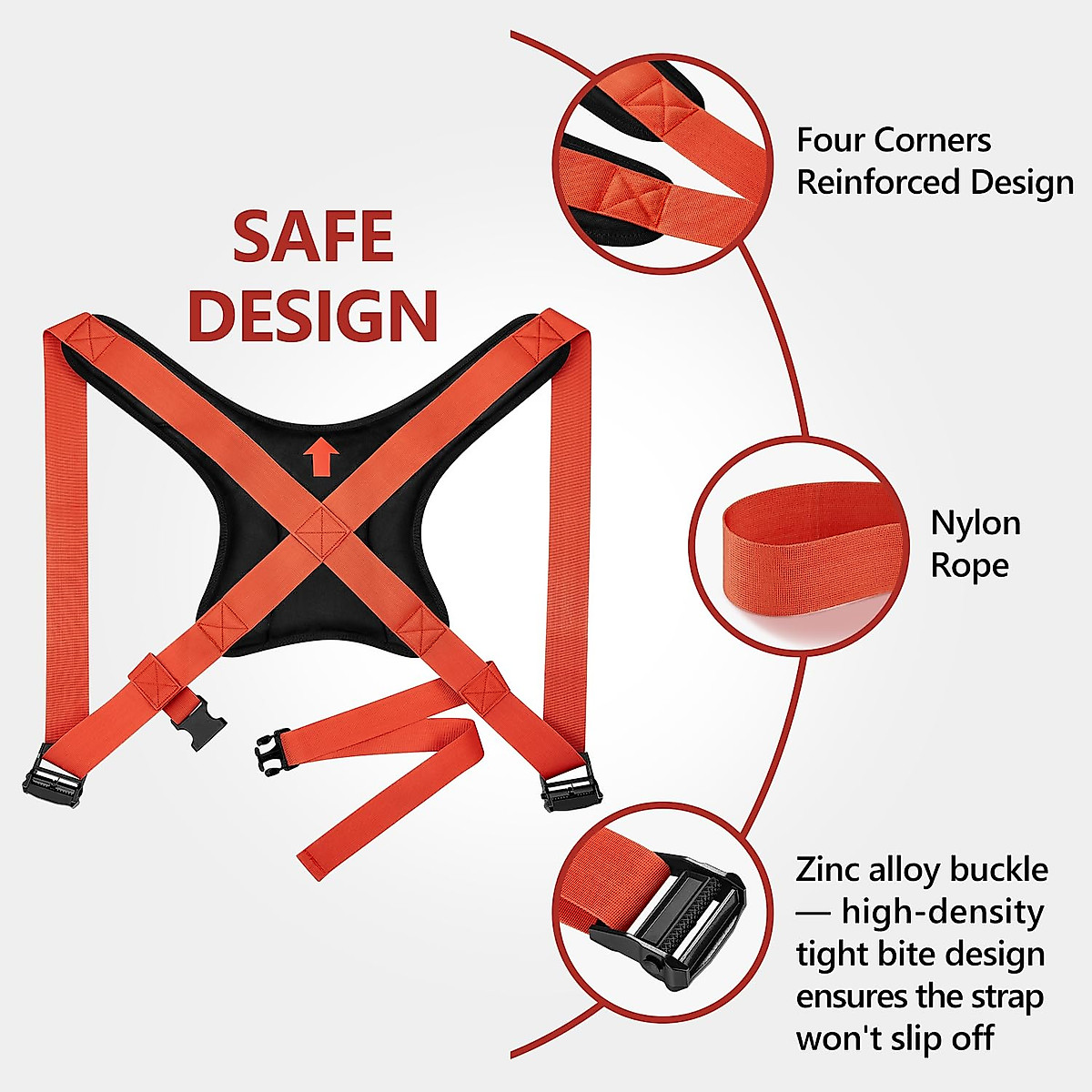 KEDSUM Moving Straps - Lifting Strap for 2 Movers, 2-Person Lifting & Moving System, Hold Up to 800LBS, Anti-Slip Adjustable Furniture Moving Straps Dolly for Appliances, Mattresses, Standard Size