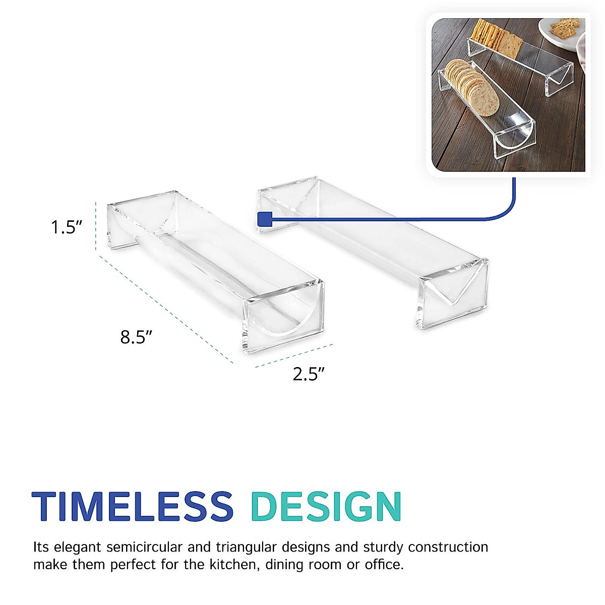 Huang Acrylic Clear Cheese & Cracker Tray Set (Cracker Holder Set)