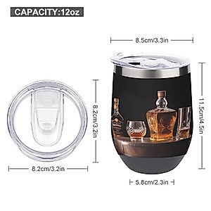 WYUSPGK 304 Stainless Steel Insulated Cup, Whisky Beer Pictures Print Smooth Rim, Durable & Reusable - Perfect for Office, Home, And Travel