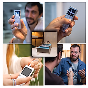 Digital Voice Activated Recorder with Instant Recording Button, Easy Playback with Integrated Speaker – Ideal for Notes, Voice Memos, Reminders, Learning Tool, 1000 Hours Capacity, by AttoDigital