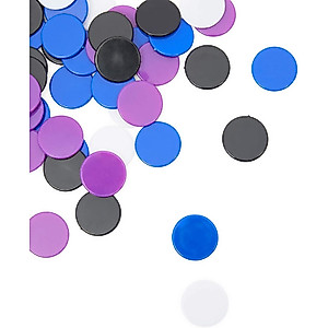 Plastic Counting Chips for Math, Bingo, Poker (4 Colors, 1 In, 240 Pieces)