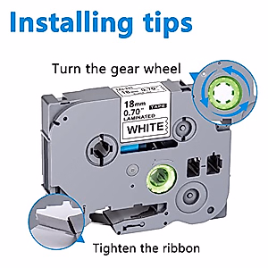 Weemay Compatible Label Tape Replacement for 18mm 0.7 Laminated White TZe-241 TZe241 TZ241 TZ-241 18mm TZ Tape 3/4 Inch Black on White for PTouch PT-D400 PT-D400AD PT-D600 PT-1750 Label Maker, 4P