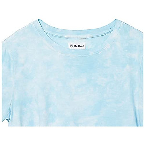 The Drop Women's Courtney Short Sleeve Tiny Crew Neck Jersey T-Shirt Shirt, -Sky Blue Tie Dye, S