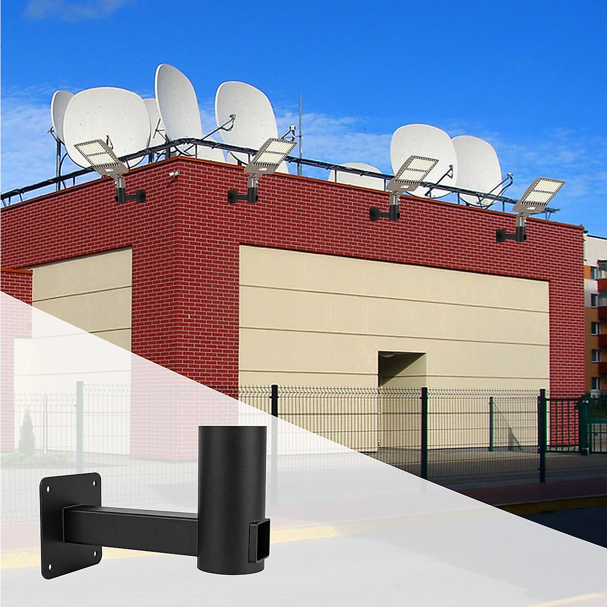 KSWLOR Slip Fitter Adapter, 90 DegreeWall Mount Bracket ,2-3/8 inch Light Fixture Mounting Bracket,Tenon Adaptor for Outdoor Commercial Street Light,Parking Lot Lights,Shoebox Light Fixture