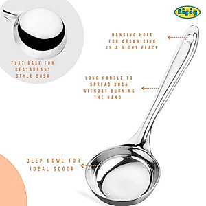 Kipiq - Stainless Steel Idli Dosa Batter Container with dosa ladle/Fridge Storage Container/Mavu Dabba (Capacity 4.5 litres)