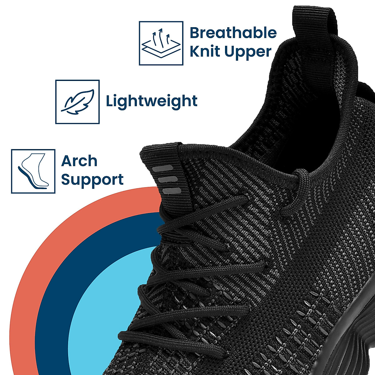 HUHV Flow 360 Ultra-Cloud Runner Unisex Shoes - Black Shadow, Size M 13 / W 16