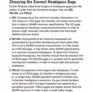 Forster Products 30-06, FIELD Headspace Gauge, SAAMI Dimensioned, Rimless, Hardened Steel, Precision Ground