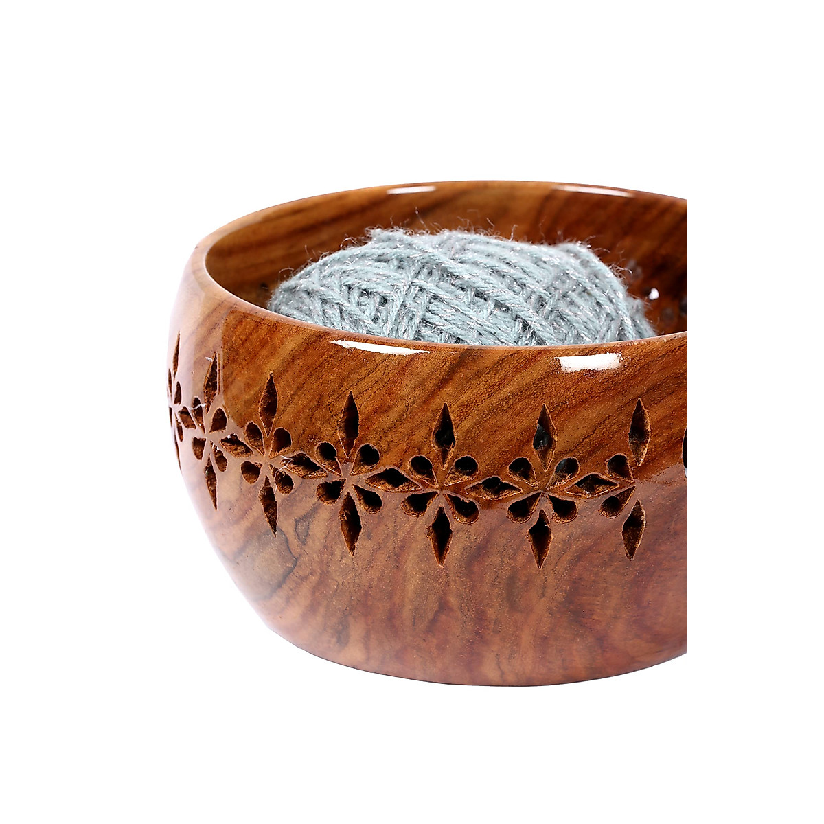 Yarn Bowls with Holes Crochet Bowl Holder Handmade Yarn Storage Bowl for DIY Knitting Crocheting Accessories Yarn Bowl Holder, Wooden Knitting Bowl by Sunrise Wood Store