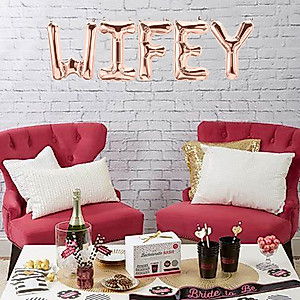 Wifey Balloons Rose Gold Bachelorette Party Banner Bride To Be/We are Engaged/Will You Marry Me/Bridal Shower/Just Married/Wife To Be/Wedding Themed Happy Anniversary Party Supplies Decorations