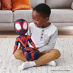 Spidey and his Amazing Friends Marvel's My Friend Miles Talking Plush - 16-Inch Miles Morales with Sounds - Toys Featuring Your Friendly Neighborhood Spideys