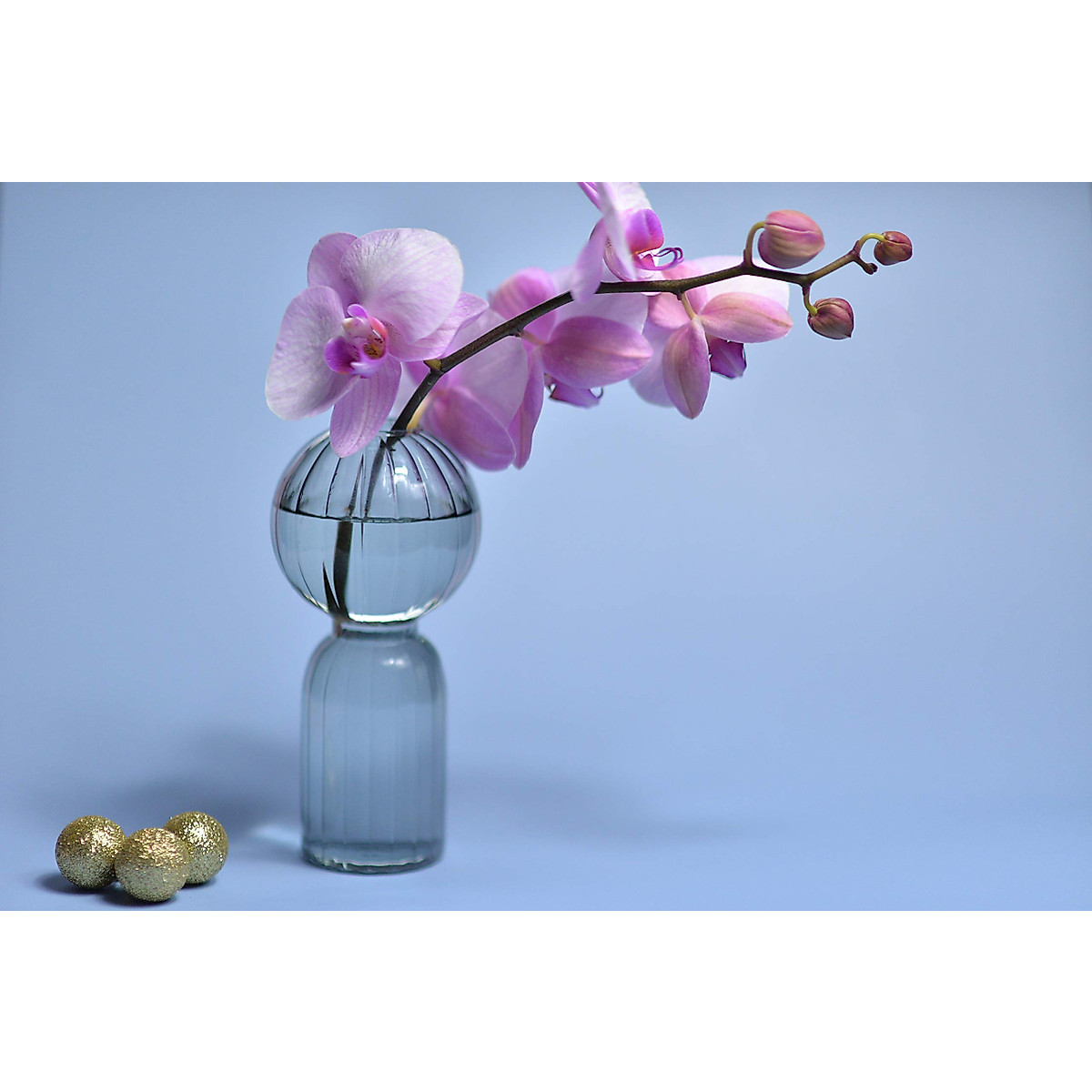 SVY Glass Vases Clear Crystal Flower with Modern Unique Design & Home Decoration, Ideal for Parties, Events, Gardens, Office, Weddings, Table (Gray)