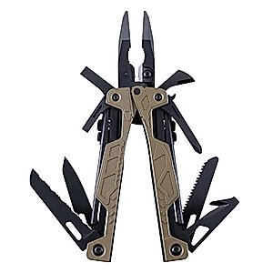 LEATHERMAN, OHT One Handed Multitool with Spring-Loaded Pliers and Strap Cutter, Coyote Tan with MOLLE Black Sheath