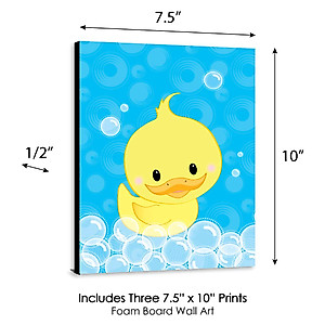 Big Dot of Happiness Ducky Duck - Rubber Ducky Nursery Wall Art and Kids Room Decorations - Gift Ideas - 7.5 x 10 inches - Set of 3 Prints
