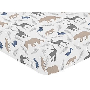 Sweet Jojo Designs Fitted Crib Sheet for Woodland Animals Baby/Toddler Bedding Set Collection - Animal Print
