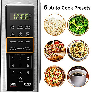 Frigidaire EFR753-PLATINUM EFR753, 2 Door Apartment Size Refrigerator with Freezer, Retro Chrome Handle, 7.5, Silver & BLACK+DECKER EM720CB7 Digital Microwave Oven 700W, Stainless Steel, 0.7 Cu.ft