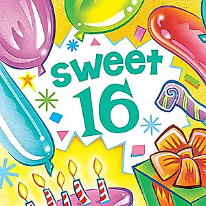 Happy Sweet 16 Birthday Card | Made in America | Eco-Friendly | Thick Card Stock with Premium Envelope 5in x 7.75in | Packaged in Protective Mailer | Prime Greetings