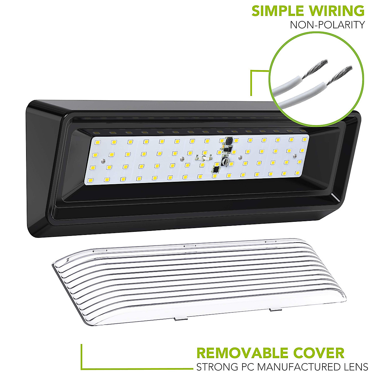 Leisure LED 2X RV Exterior Porch Utility Light XL 12v 650 Lumen Lighting Fixture. Replacement Lighting for RVs, Trailers, Campers, 5th Wheels Black Base Clear Lens (Black, 2-Pack)