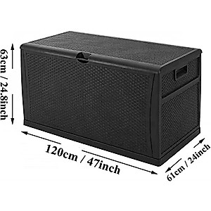 DACUN Safety Certification Large Deck Box Outdoor Storage Boxes 120 Gallon / 460L Waterproof & Lockable Storage Container Box for Patio Furniture, Outdoor Cushions, Garden Tools & Pool Supplies
