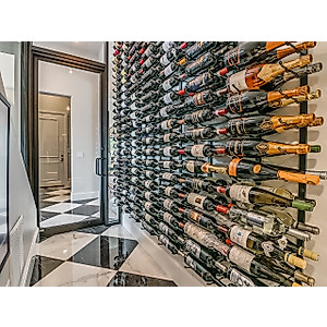 VintageView W Series 4 Wall Mounted Metal Wine Rack (12 Bottles, Matte Black)