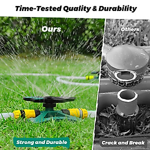 GASREKV Sprinklers for Yard, Lawn Sprinkler, 5-in-1 Garden Sprinkler with 360-Degree Rotation, Large Coverage Area, 5 Arms, Household Automatic Irrigation System for Plants, Green