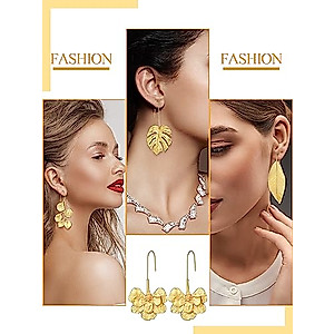 Glenmal 6 Pair Gold Threader Dangle Earrings Long Chain Threader Statement Drop Dangle Earrings Jewelry for Women(Stylish Style)