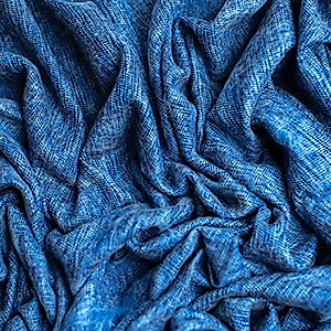 Extra Midnight Blue Soft Yak Wool Blend Blanket/Throw - Made in Nepal Size 48" x 96"