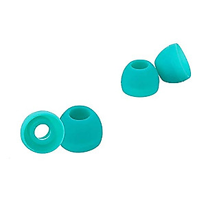 Xcessor Replacement Silicone Earbuds 7 Pairs (Set of 14 Pieces). Compatible with Most in Ear Headphone Brands (L, Turquoise)