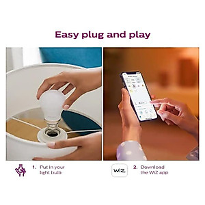 Philips Color and Tunable White A21 LED High Lumen 100W Equivalent Dimmable Smart Wi-Fi Wiz Connected Light Bulb, Compatible with Alexa, Google Assistant, and Siri Shortcuts (2-Pack) (9290024493)