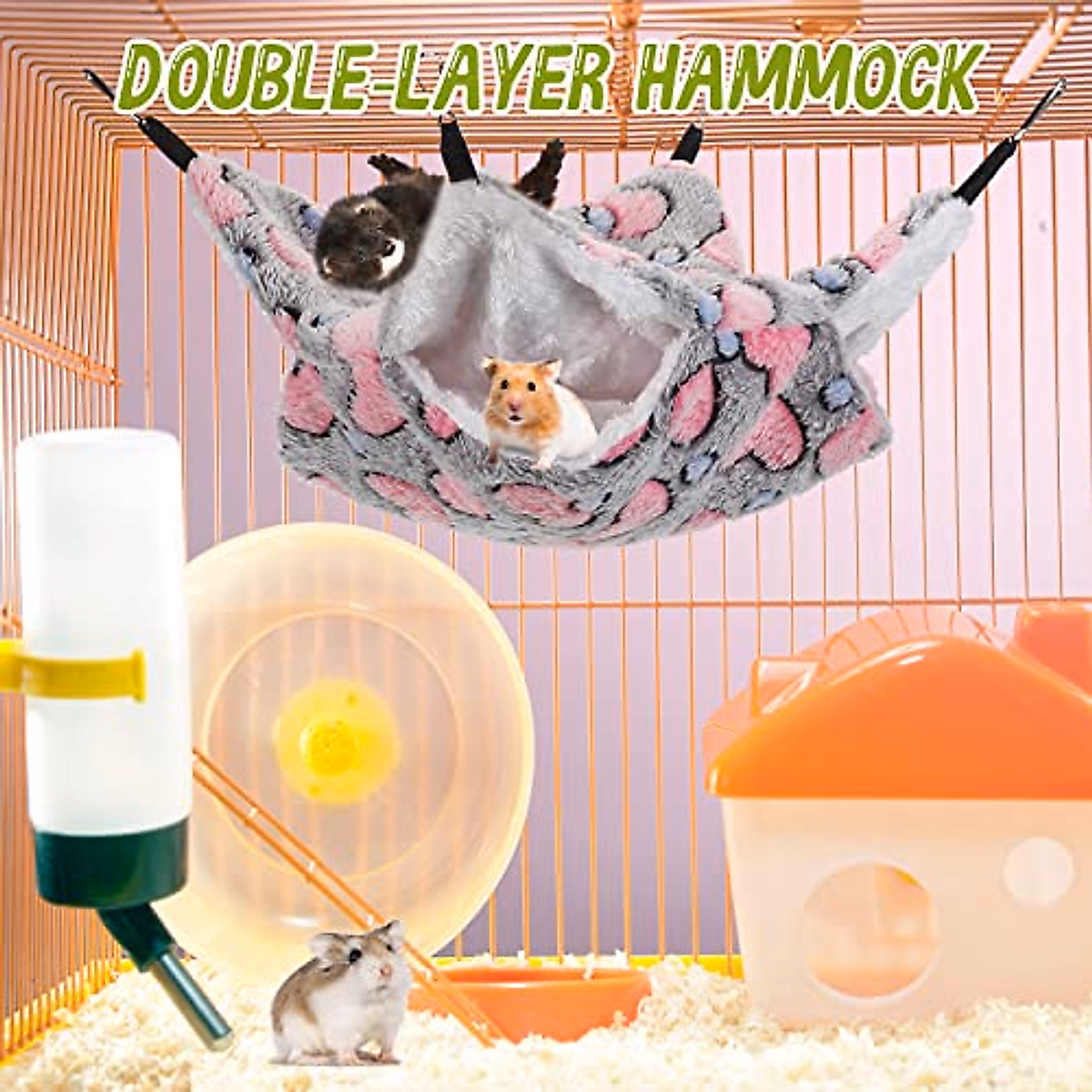Silkfly 20PCS Guinea Pig Hammock Rat Hammock for Cage Pet Small Animal Hanging Hammock Hamster Ferret Bunkbed Hammock Cage Toy for Small Animals Chinchilla Parrot Sugar Glider Ferret Squirrel