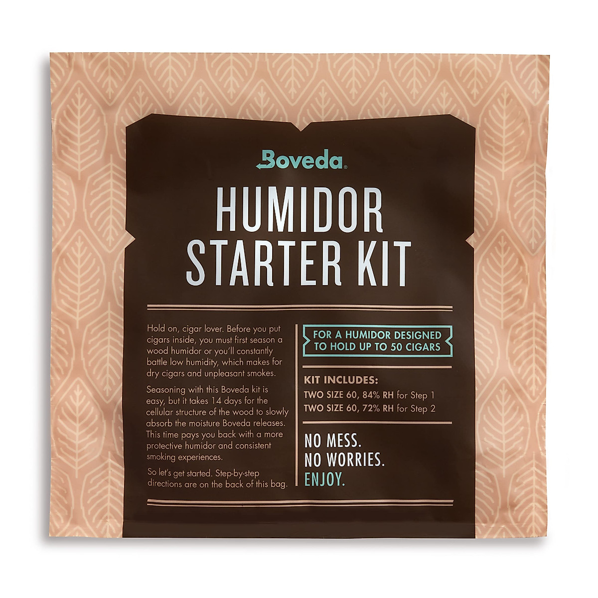 Boveda Humidor Starter Kit Bundle: Season a Wood Humidor Plus Maintain Humidity with 2-Way Humidity Control | Includes (2) Each Size 60 Boveda 84% RH & 72% RH | 1-Count