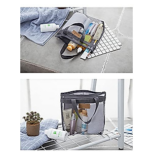 XZJMY 3 Pieces Mesh Shower Caddy Tote Bag,Portable Shower Tote,Mesh Shower Caddy Basket,10.6x11.8'' Quick Dry Shower Bag for Dorm College Gym Camping Bathroom