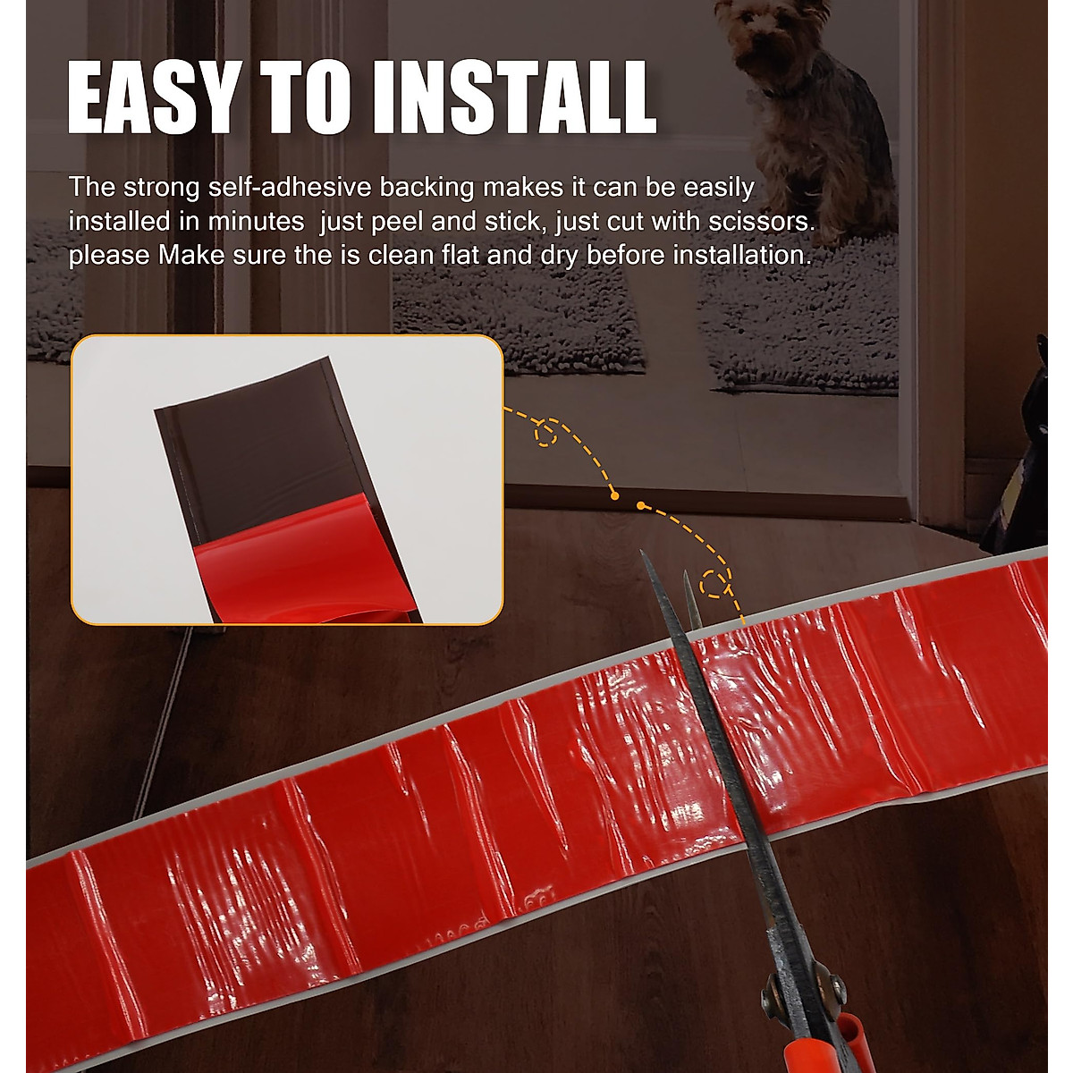 Bnell Floor Transition Strip Self Adhesive Vinyl Laminate Floor Cover Strip 3" Floor Flat Divider Strip for Joining Floor Gaps and Doorway Transitions (10Ft, 7.6cm, Yellow Oak)