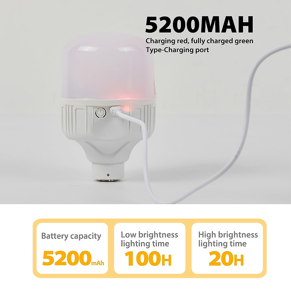 Rechargeable LED Bulbs Set of Two with Remote, 12 RGB Colors & 3 Light Modes, Dimmable Battery Operated Bulbs, 5200mAh, 10 Brightness Levels, Timer Function, f2 Pack for Bedroom, Living Room,